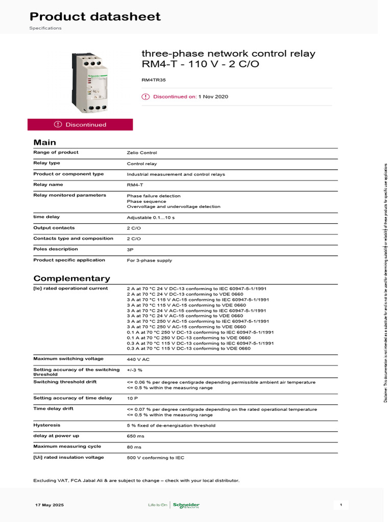 Schneider Electric Harmony-Control-Relays RM4TR35 | PDF | Relay | Electronic Engineering
