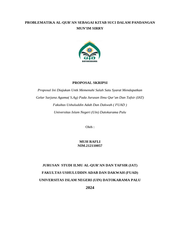 Proposal Muh Rafli | PDF