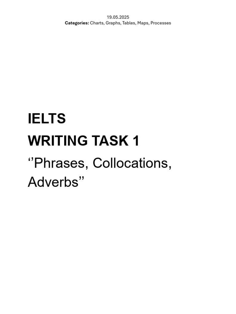 IELTS Writing Task 1 - Essential Collocations, Adverbs, Adjectives | PDF
