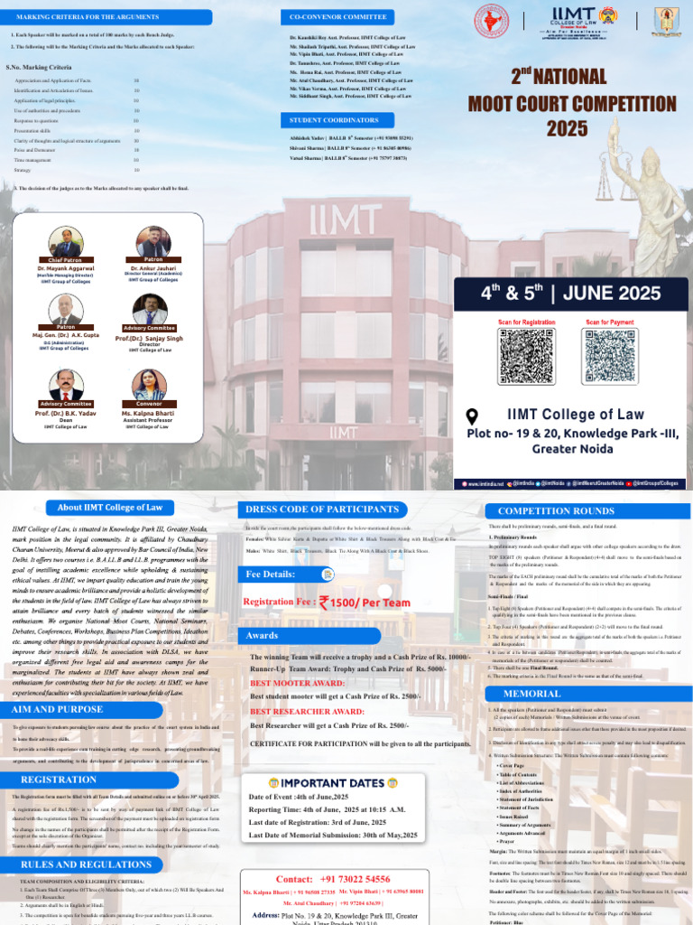 Marking Criteria for Moot Court 2025 | PDF