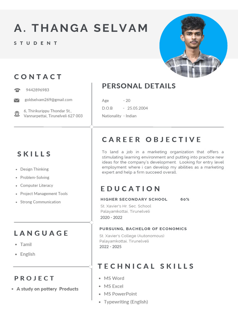 Grey Clean CV Resume Photo | PDF