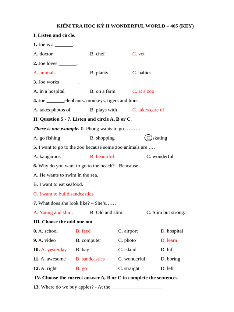 ĐỀ 405 WW (KEY) | PDF