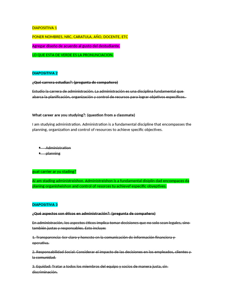 DIAPOSITIVA 1 - pronunciacion - pa2 | PDF
