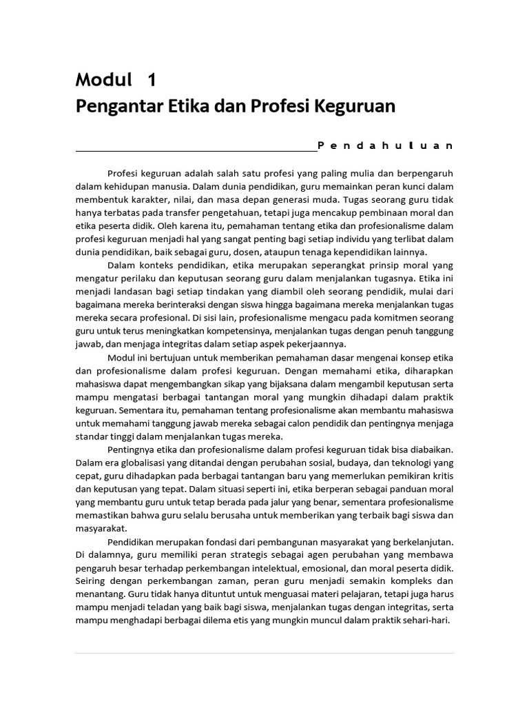Modul 1 Etika Profesi Guru | PDF