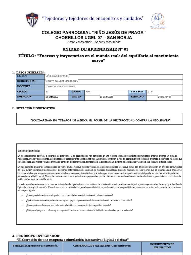 Unidad Didáctica Iii 4to Sec. | PDF | Engranaje | Aprendizaje