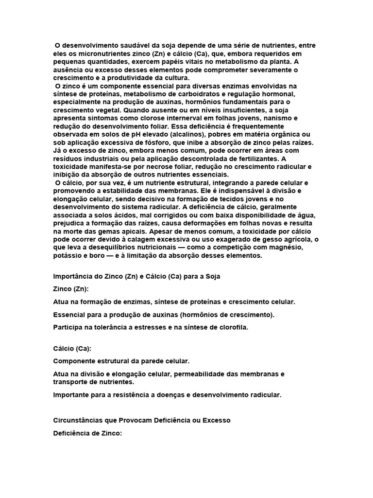 Zinco e Calcio | PDF | Cálcio | Biologia