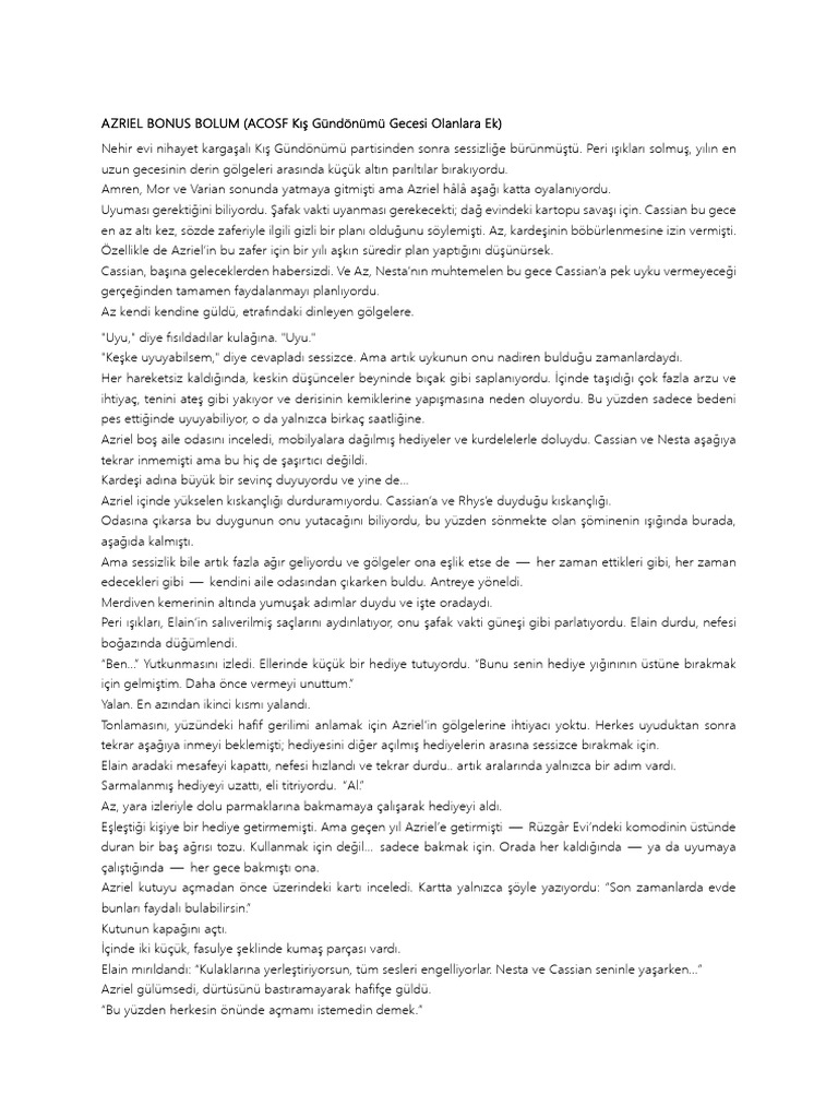Azriel Bonus Bölüm - Türkçe | PDF