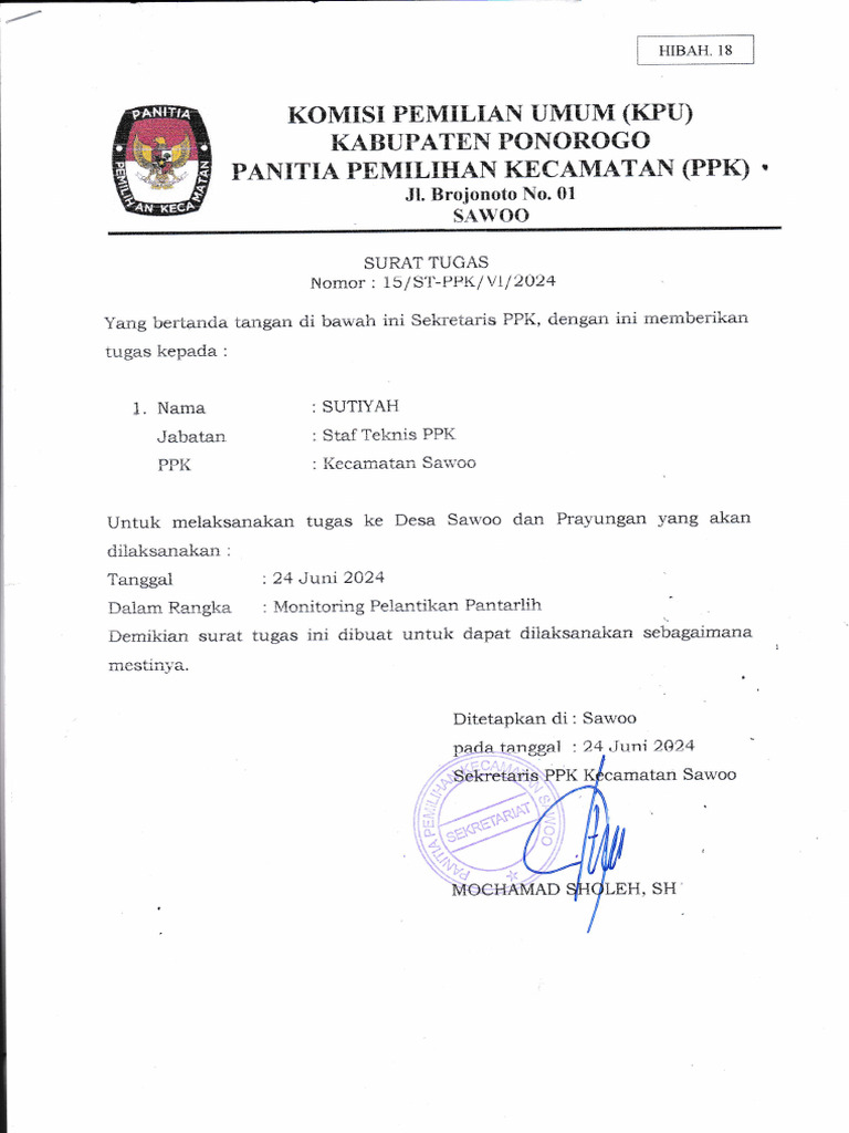 Surat Tugas 15 | PDF