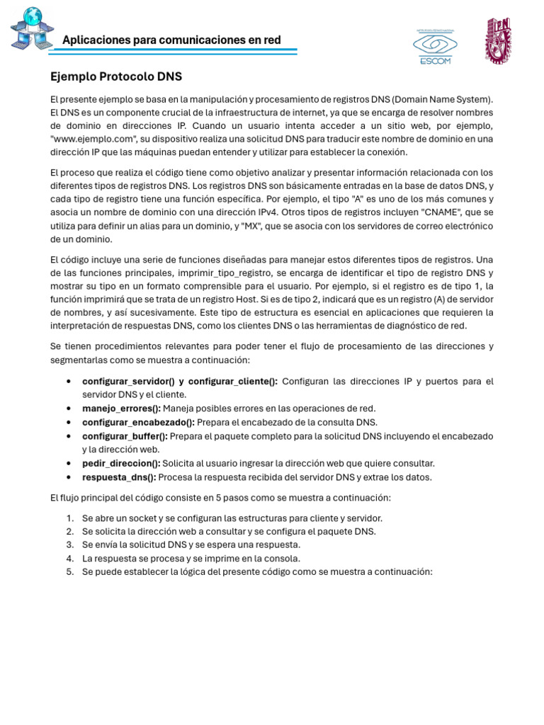 P. 13 - Ejemplo Protocolo DNS | PDF | sistema de nombres de dominio ...