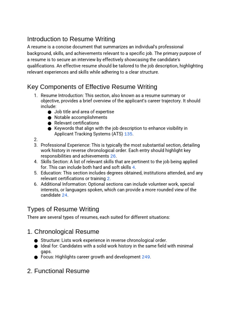 U-II Introduction To Resume Writing | PDF | Résumé | Business
