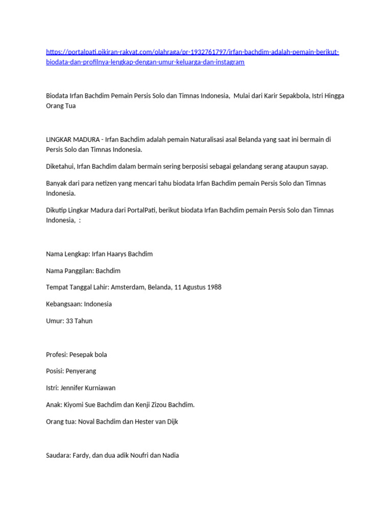 (Sudah) Biodata Irfan Bachdim Pemain Persis Solo Dan Timnas Indonesia, Mulai Dari Karir ...