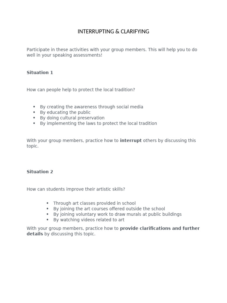 Interrupting and Clarifying Practice | PDF