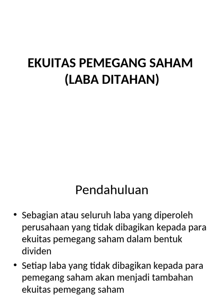 Bab 3. Ekuitas Pemegang Saham-Laba Ditahan | PDF