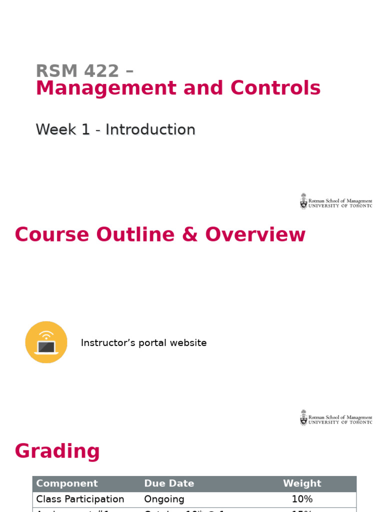 Week 1 - Introduction to Management Control | PDF