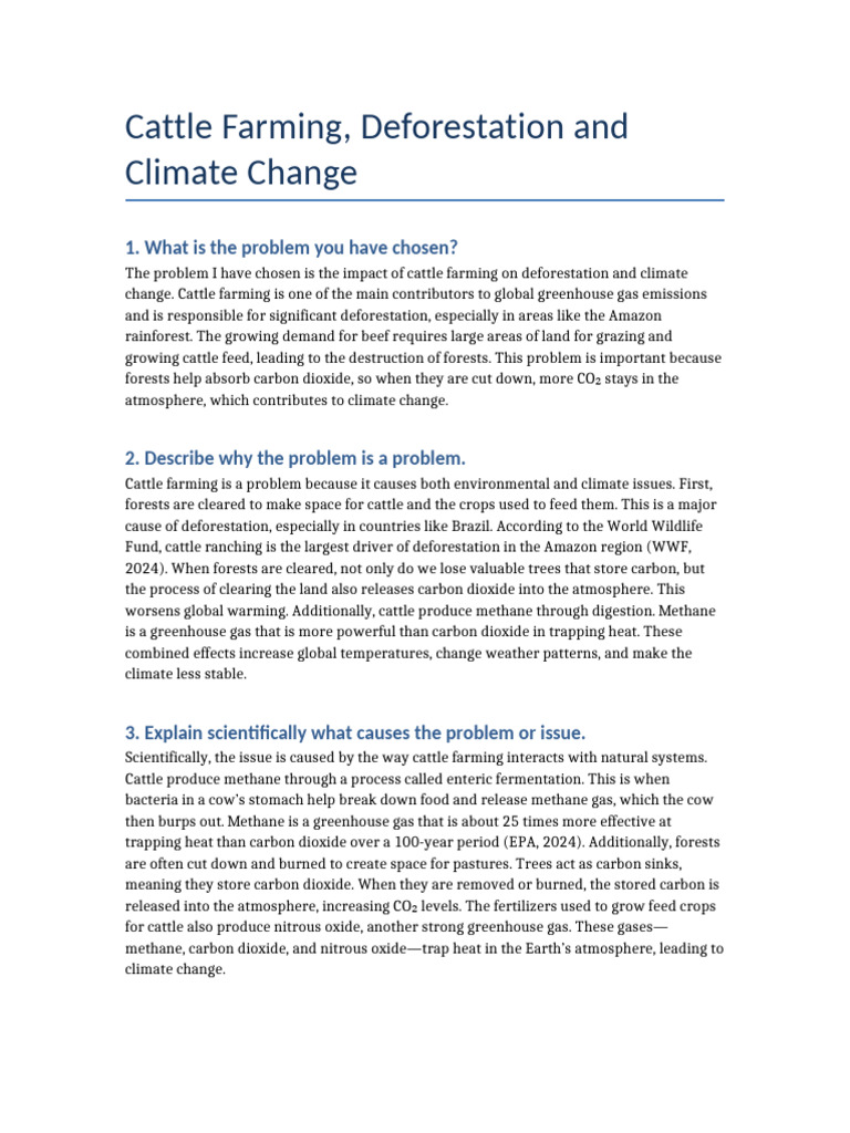 Cattle Farming's Role in Deforestation | PDF | Greenhouse Gas ...
