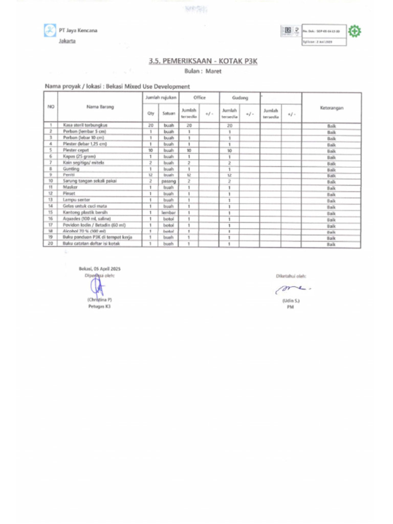 Proyek Bekasi Mixed Use Development (07-04-2025) | PDF