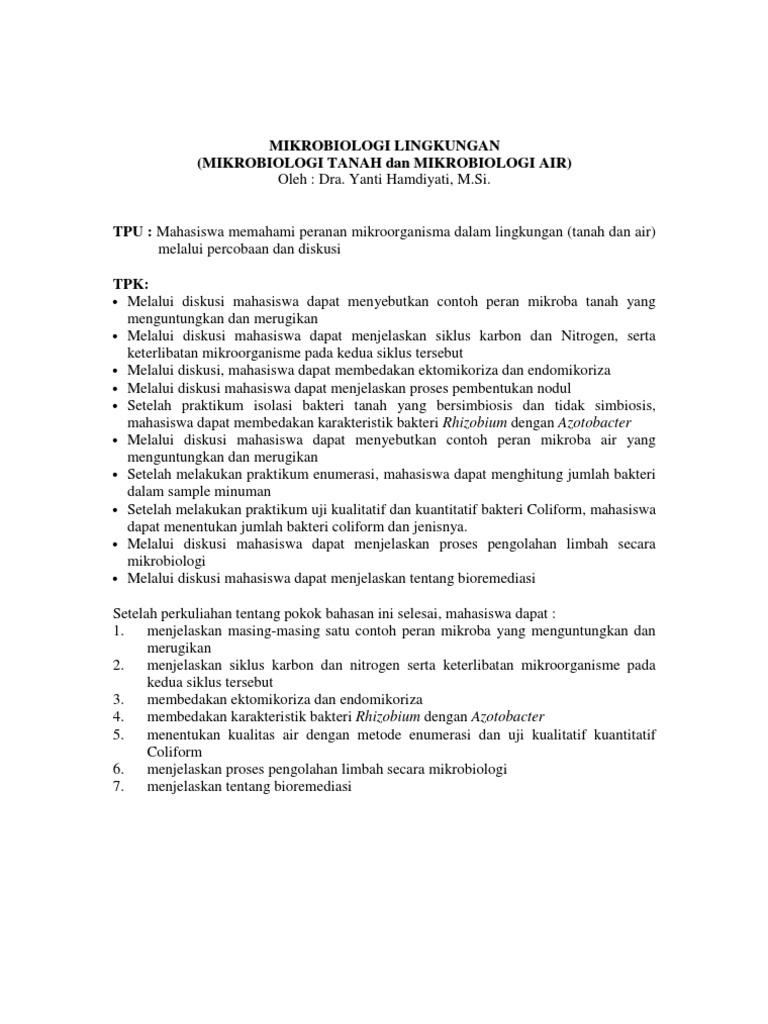 Peran Mikroba dalam Kualitas Air | PDF | Kesehatan Holistik