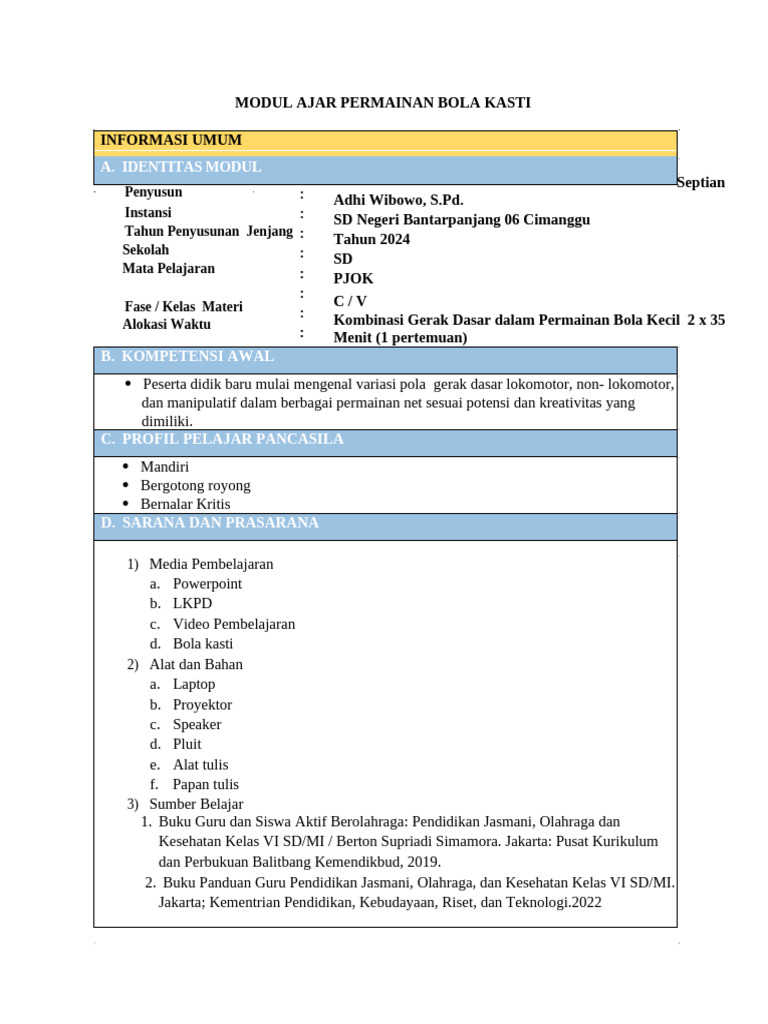 Modul Ajar Septian Adhi Wibowo | PDF