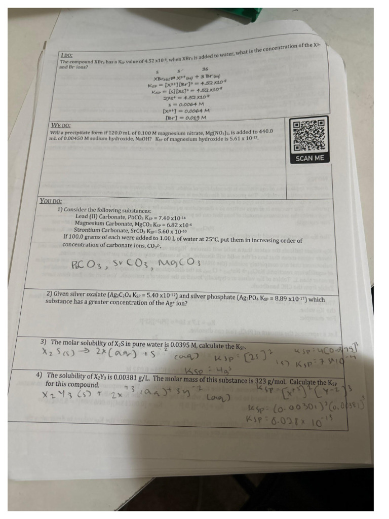 Solubility Equilibrium IDWDYD #1 | PDF