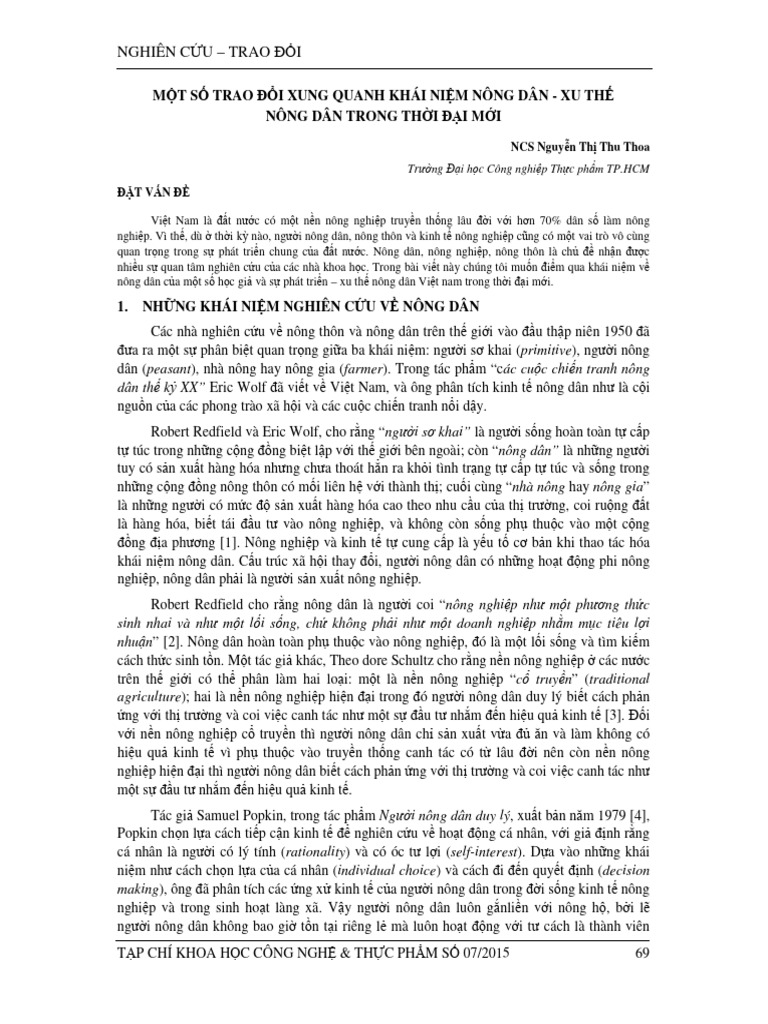 Mot So Trao Doi Xung Quanhkhainiem Nong Dan | PDF