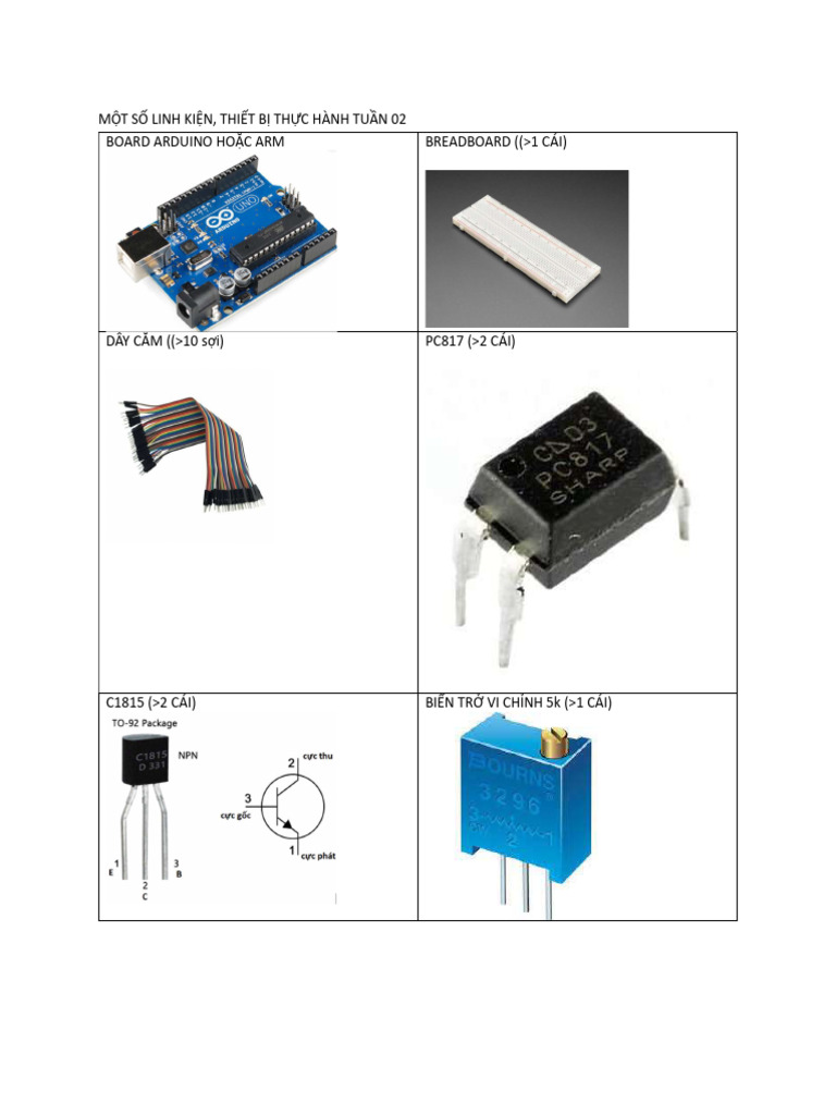 Linh Kien Thuc Hanh Tuan 02 | PDF