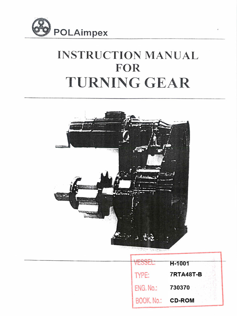 Instruction Manual For Turning Gear | PDF