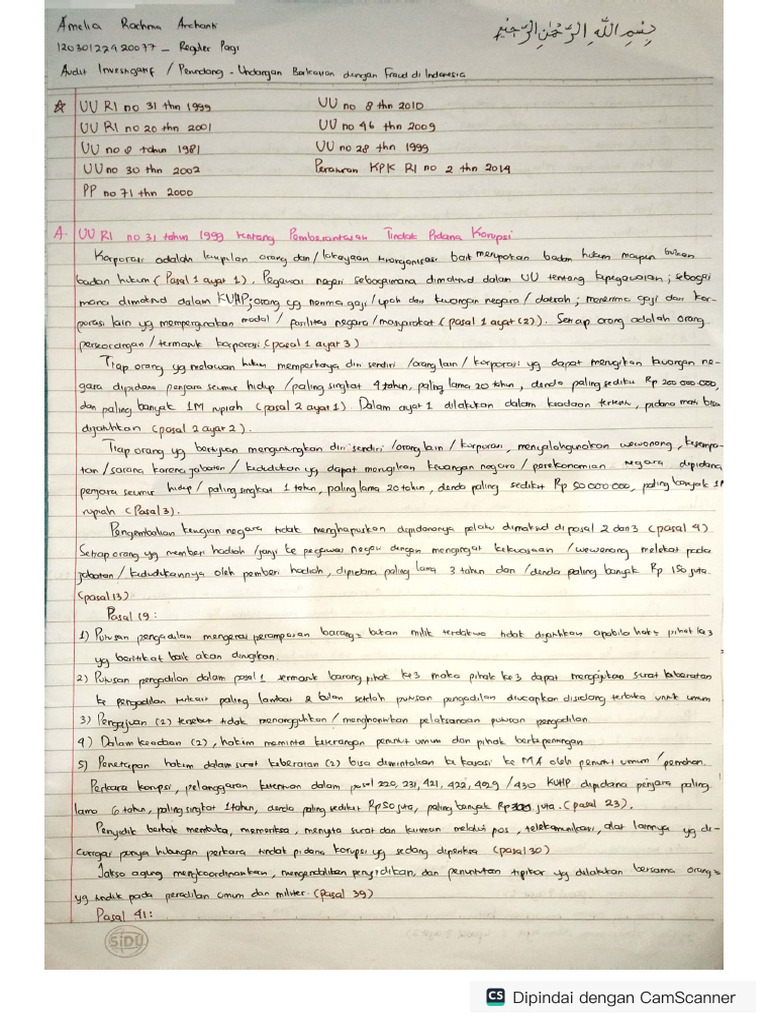 Tugas Audit Investigatif - Amelia Rachma Archanti- RPS 4 | PDF