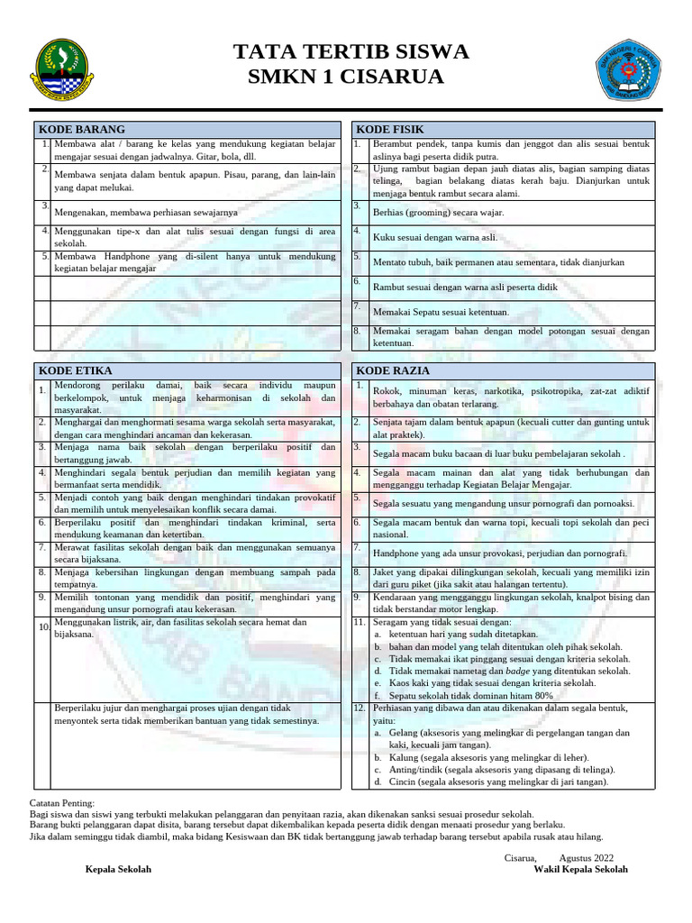 Tatib Pelarangan a3 Rev 2024 | PDF