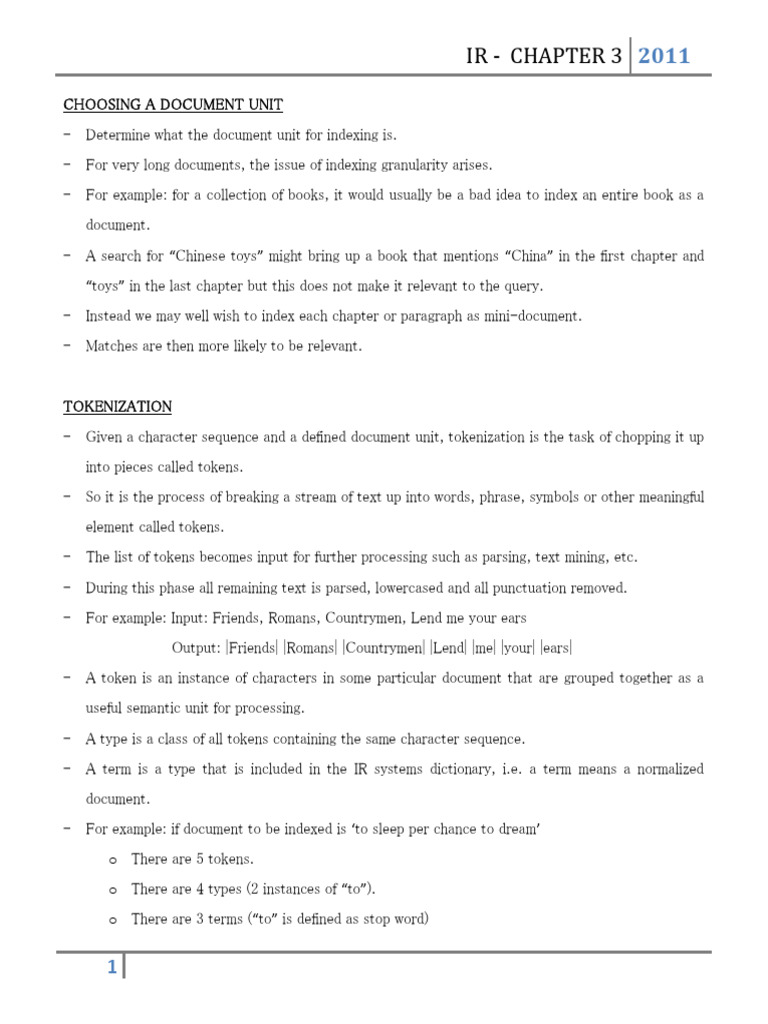Unit 3 - Basic Tokenizing, Indexing, and Implementation of Vector-Space Retrieval | PDF | Search ...