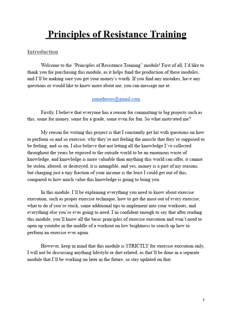 Copy of Principles of Exercise Execution.docx (1) | PDF | Strength ...