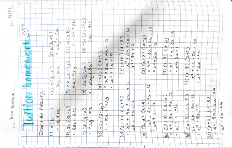 Tuition Homework | PDF