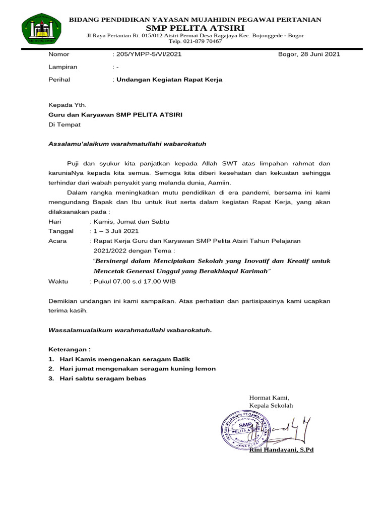 Undangan RAKER | PDF