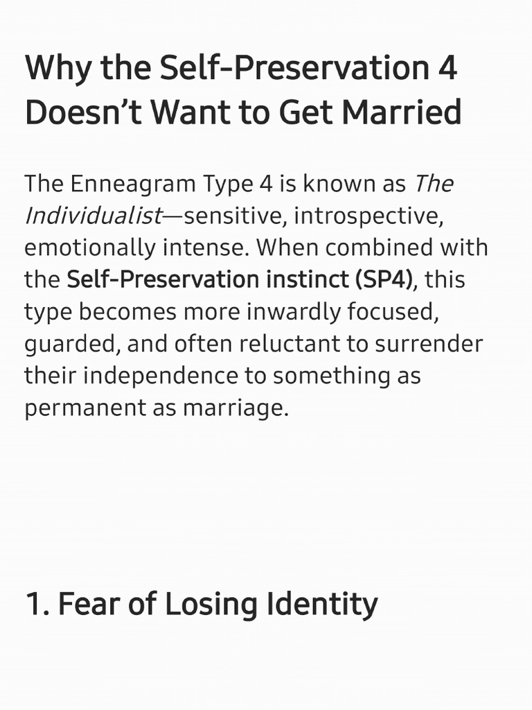 Why The Self-Preservation | PDF