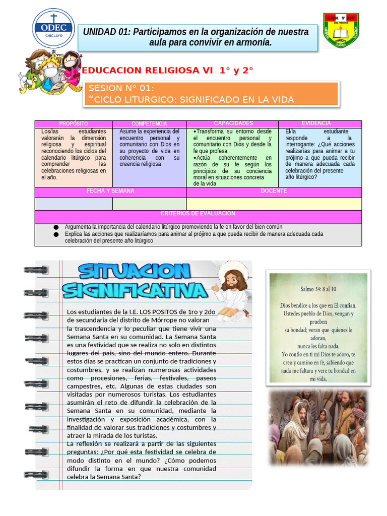 Ficha de Actividad S1 (U1) Ciclo VI (1°2°) - RELIGIÓN | PDF | Navidad | Adviento