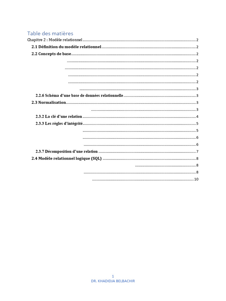 Schéma relationnel et dépendance transitive | PDF | SQL | Modèle ...