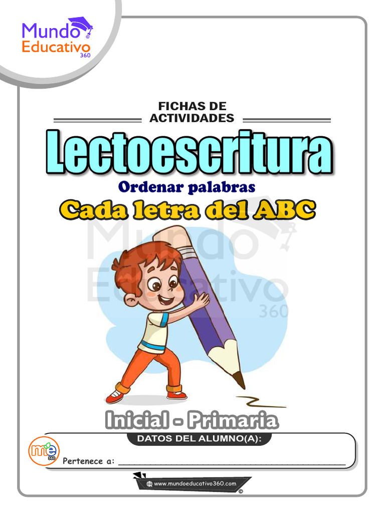 Fichas Lectoescritura Ordenar Palabras ABC Me360 | PDF