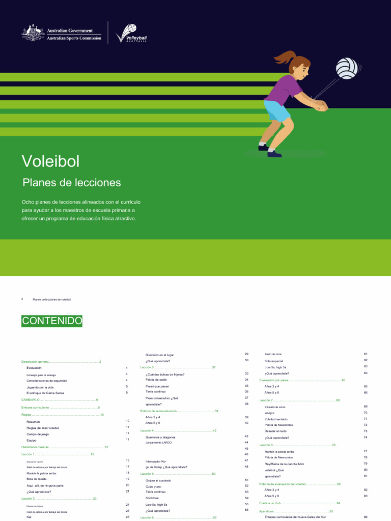 3236 SPORT AUS Volleyball Lesson Plan FA-1 | PDF | Vóleibol | Plan de ...