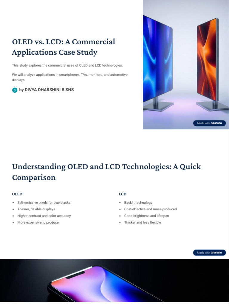 OLED vs LCD a Commercial Applications Case Study | PDF | Oled | Liquid Crystal Display