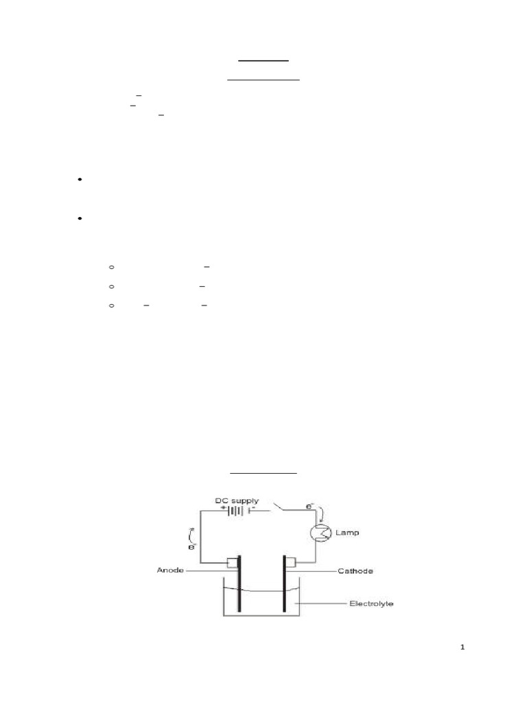 Electrolysis - CSEC Chemistry | PDF | Electrolyte | Electrochemistry