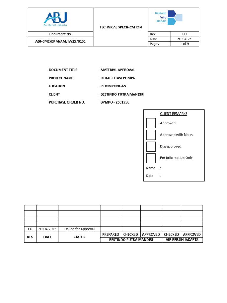 Approval Material Paket 45308 Pdf