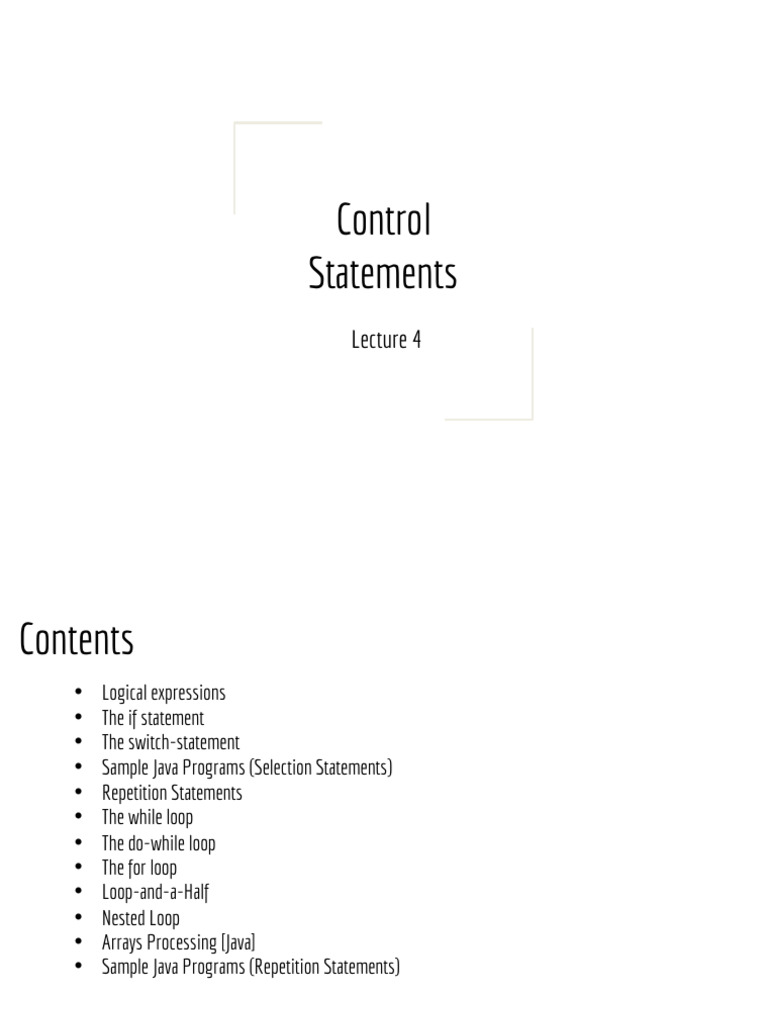 Lec 04 - Control Statements-2 | PDF | Integer (Computer Science) | Programming Paradigms