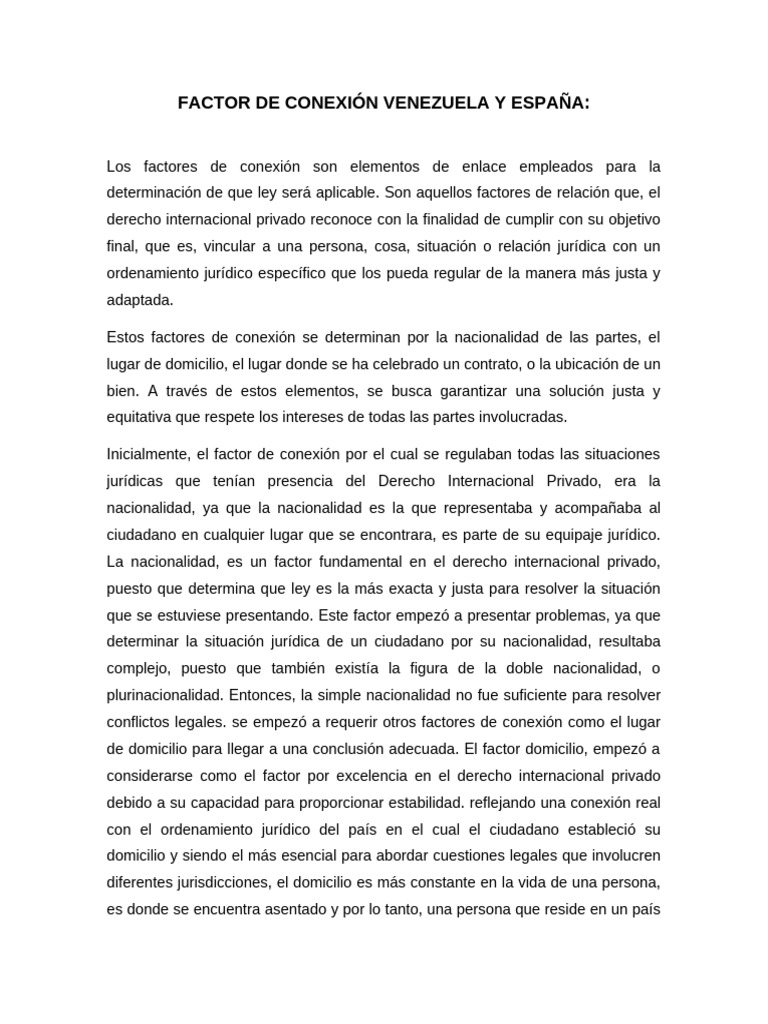 Factor de Conexión Venezuela y España-3 | PDF | Divorcio | Nacionalidad