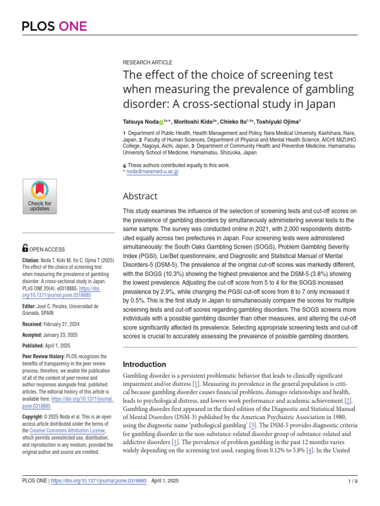 The Effect of The Choice of Screening Test | PDF | Mental Disorder ...