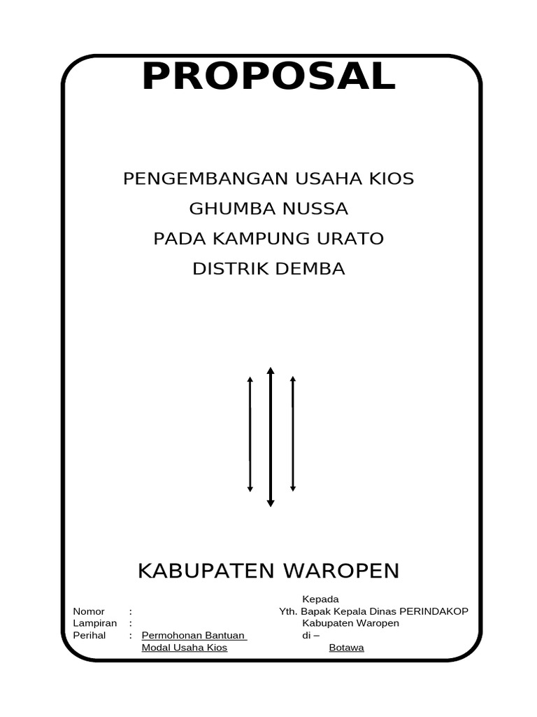 Proposal Pengembangan Usaha Kios Ghumba Nussa Pada Kampung Urato Demba | PDF