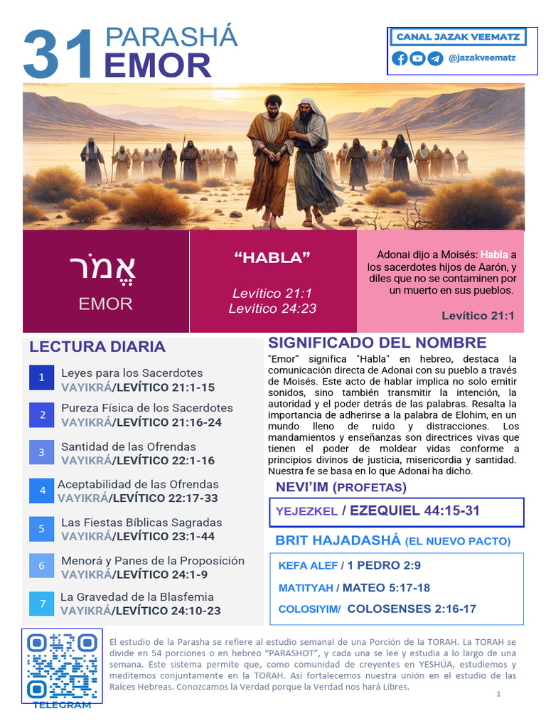31 Parashat Emor 2023-2024 | PDF | Libro de levítico | Sacerdote