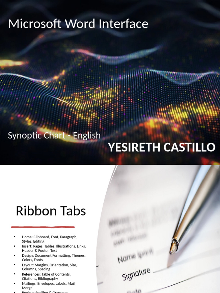 Microsoft Word Interface Synoptic Chart | PDF