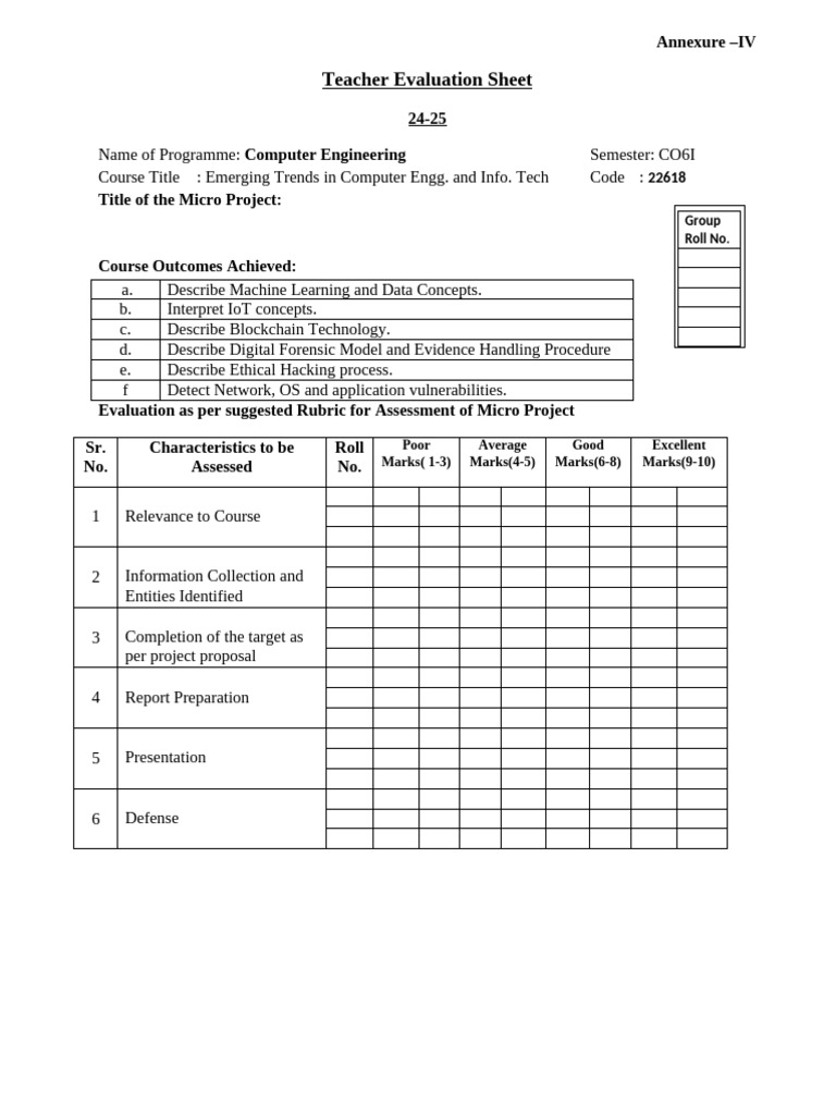 Teacher Evaluation Sheet 3I ETI | PDF | Evaluation