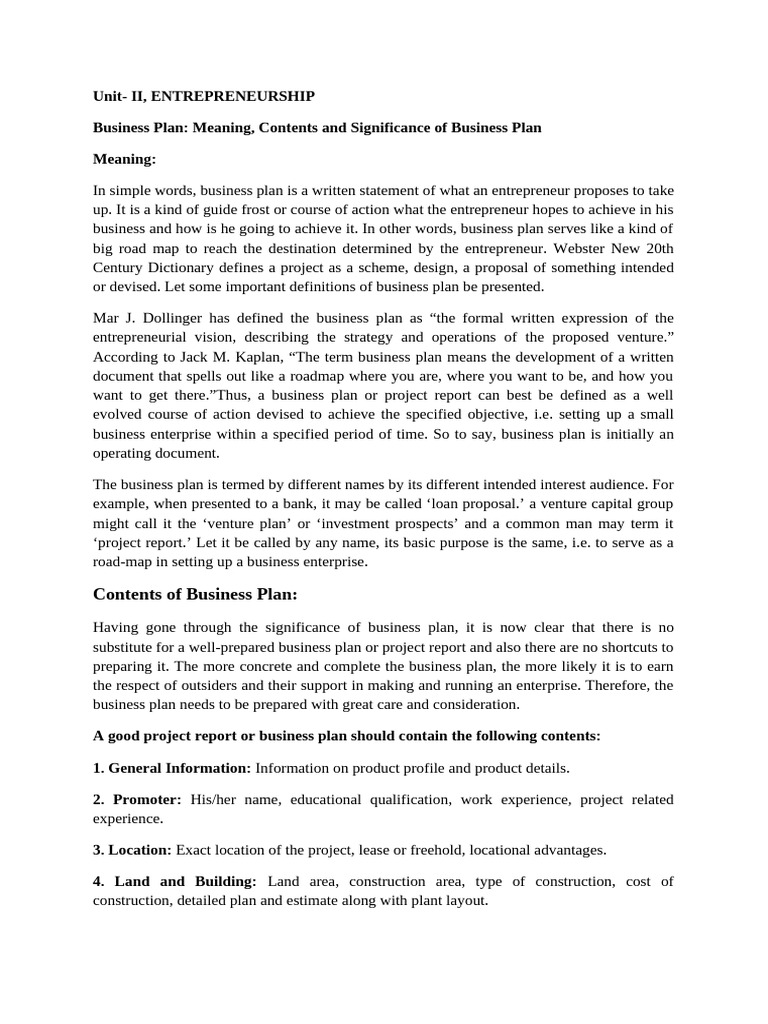 Business Plan Essentials for Entrepreneurs | PDF | Entrepreneurship ...