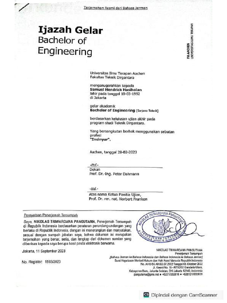 Ijasah Translated | PDF