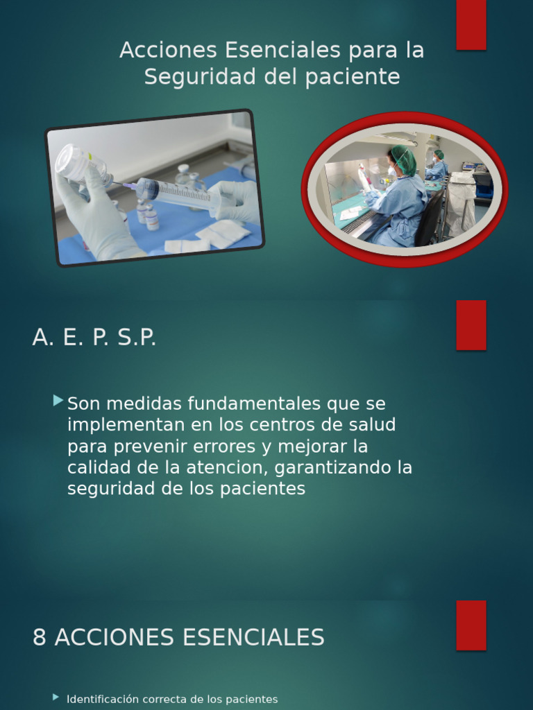 Seguridad del Paciente: Acciones Clave | PDF | Medicamentos con receta ...